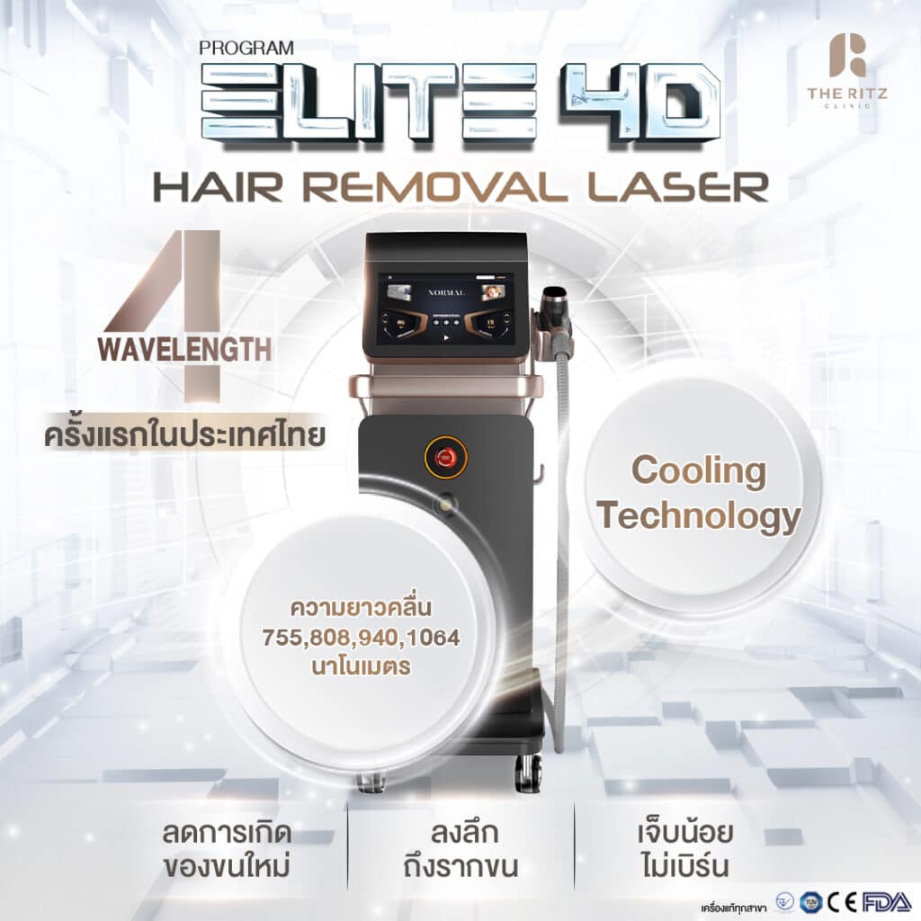 Elite 4D Hair Removal Laser เลเซอร์กำจัดขนถาวร เพื่อผิวเรียบเนียนไม่มี ...